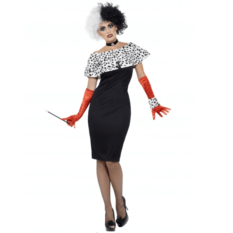 101 Dalmatians Costume Halloween Cosplay Dress With Cape and Gloves Full Set – NalaGila