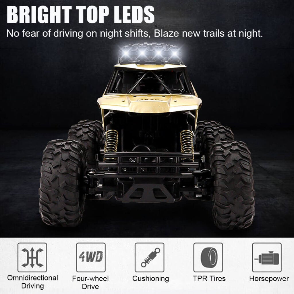 6-wheel RC Monster Truck with Double Motors & Strong RC Car Body 1/12 ...