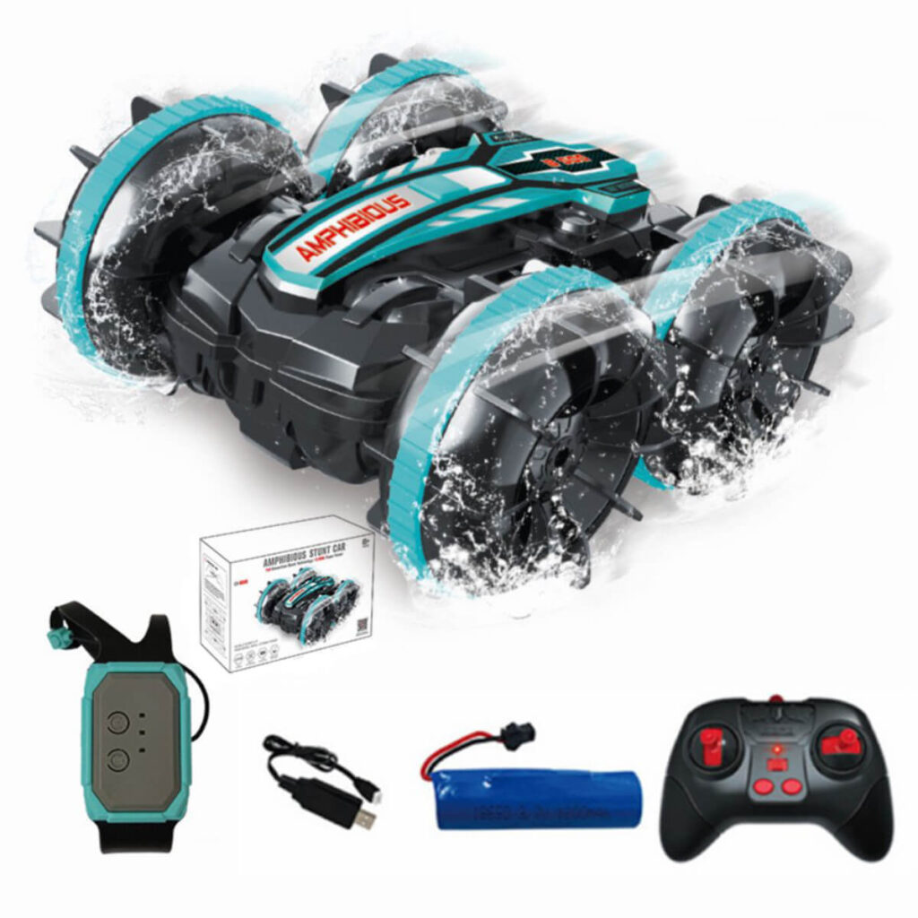 Amphibious Stunt RC Car 360° Rotate and 180° Flips Water Land Remote ...