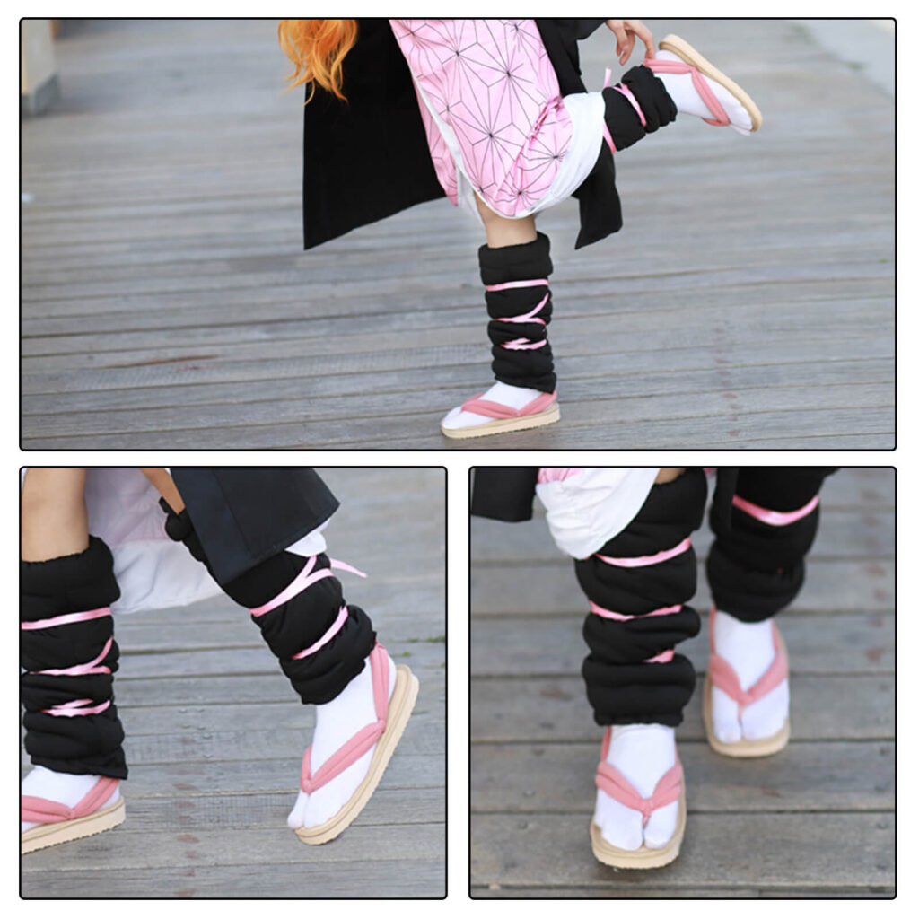 Kamado Tanjiro Nezuko Cosplay Shoes With Socks Japanese Flip Flops ...
