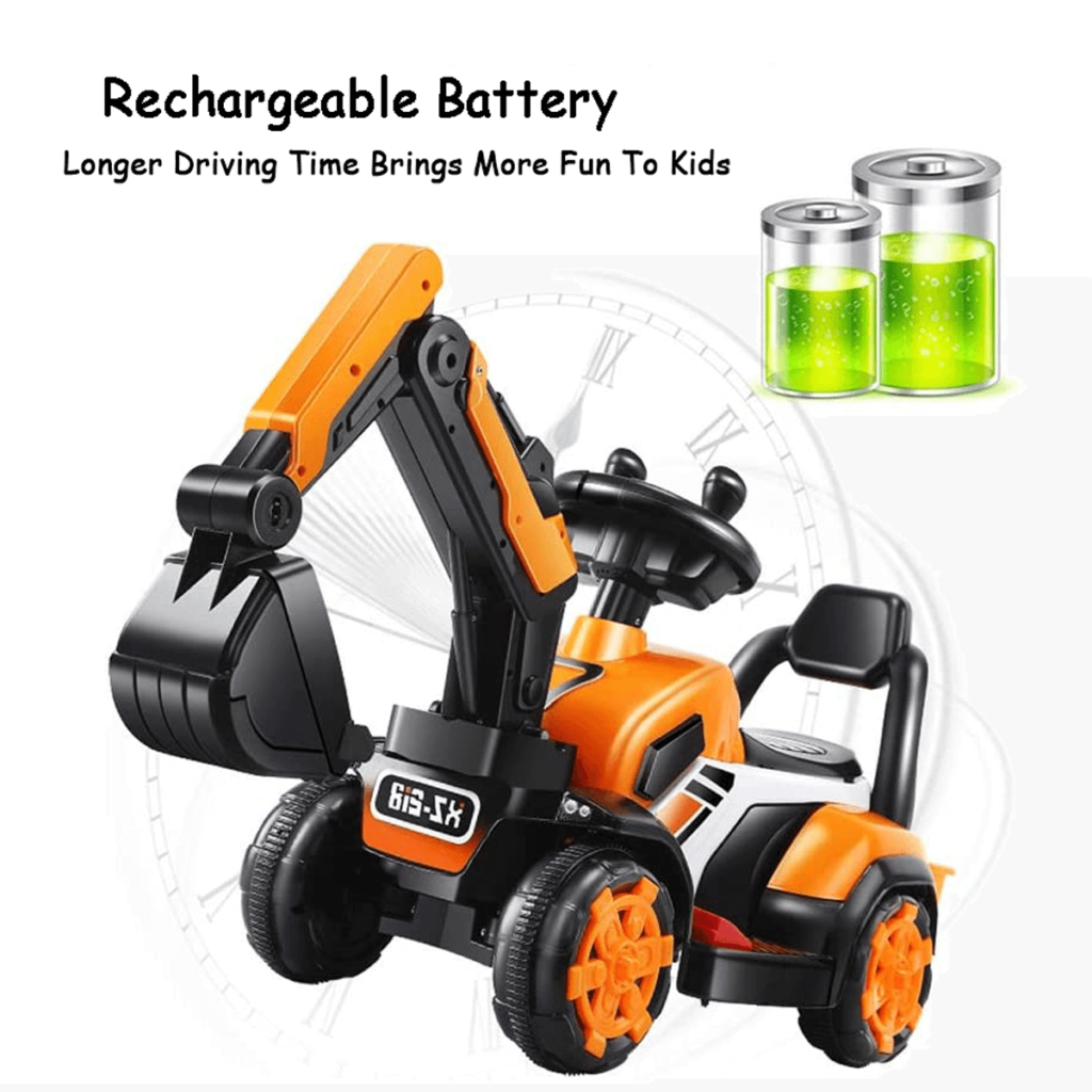 6V Electric Excavator Kids Ride-on Pedal Tractor With Power Digger ...