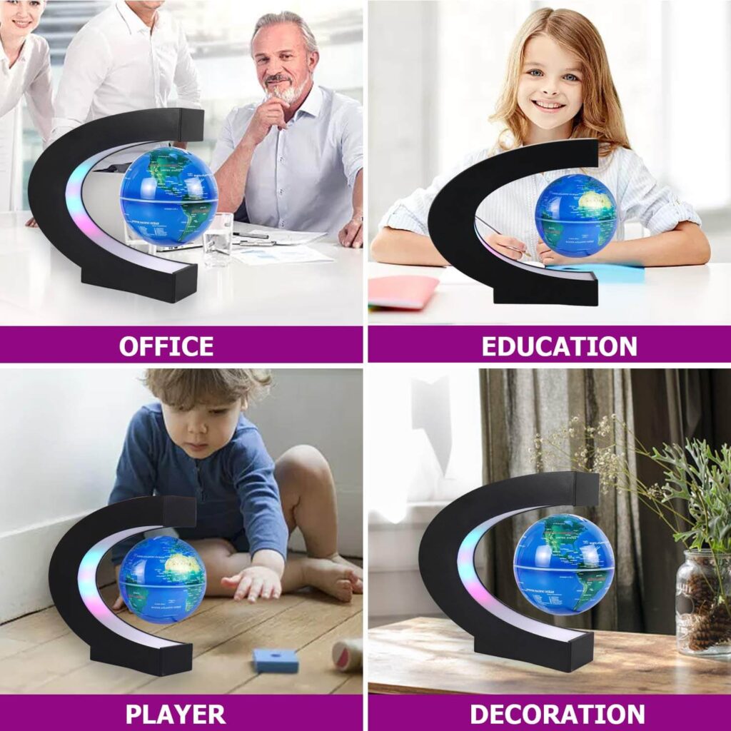 Magnetic Floating Globe with LED Light Kids Education Toy Levitating ...