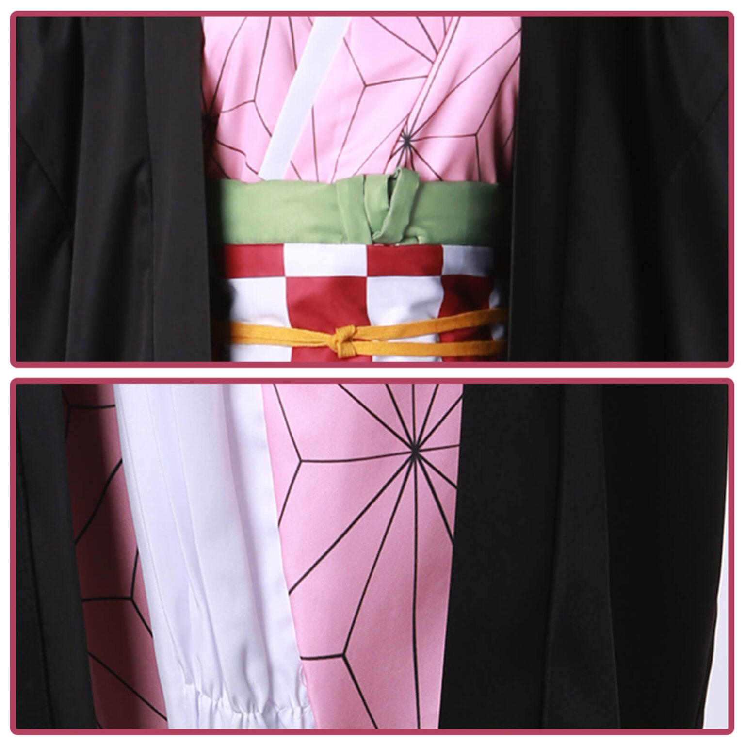 Nezuko Kamado Costume Halloween Cosplay Dress Outfit Full Set For Kids ...