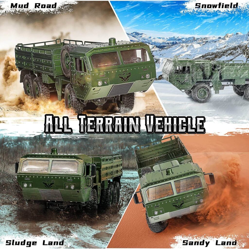 RC Truck 6×6 Off-road Rock Crawlers 1/16 Remote Control Military ...