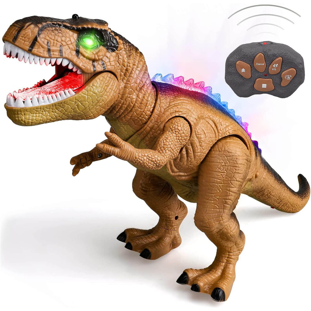 Remote Control T-Rex Dinosaur With LED Light Up, Walking & Roaring ...