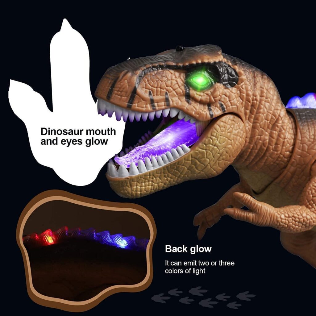 Remote Control T-Rex Dinosaur With LED Light Up, Walking & Roaring ...