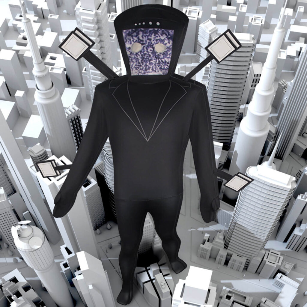 Skibidi Toilet Costume Titan TV Man Cosplay Outfit TV Man Jumpsuit ...