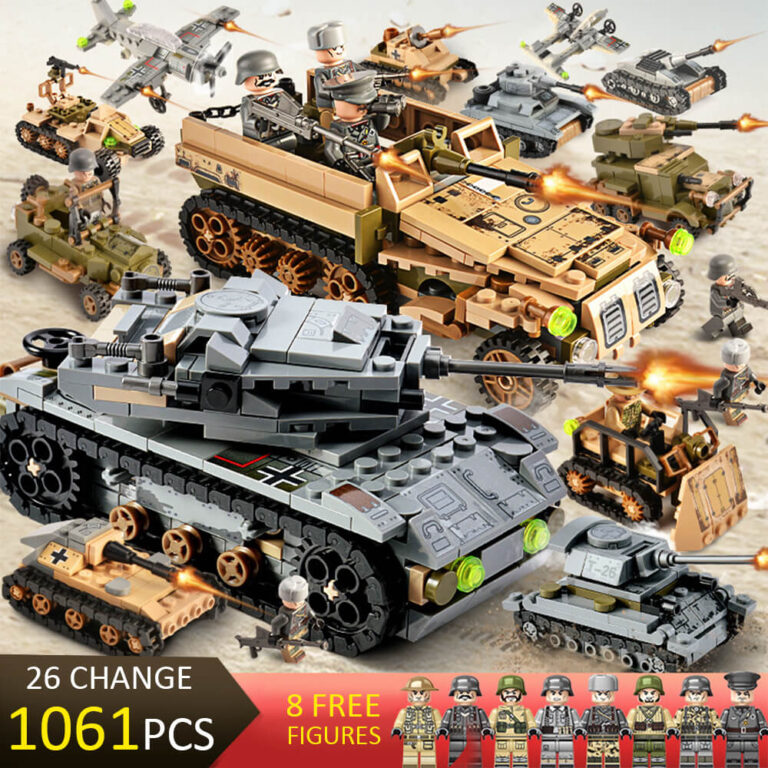 Empires of Steel WWII Battle Bricks Army Sets with 8 Free Minifigures ...