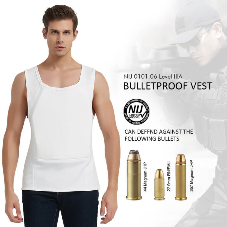 White Bulletproof Undershirt Concealed Vest Ultra Thin Covert Body ...