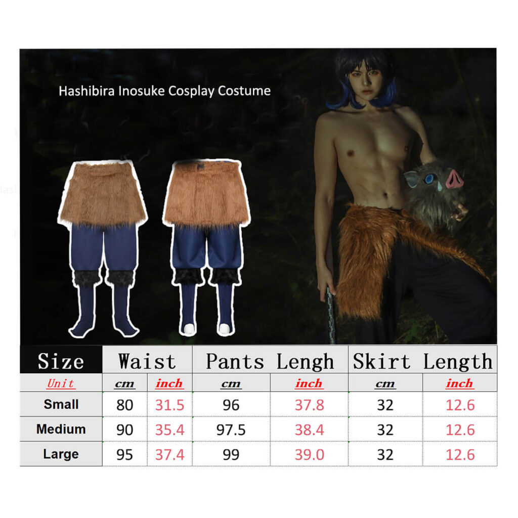 Hashibira Inosuke Cosplay Costume Apron Pants with Plush Skirt ...