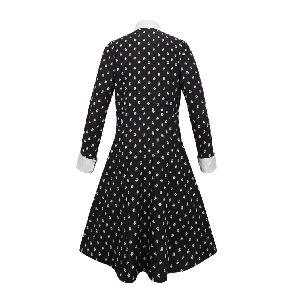 Girls Wednesday Addams Dress Wednesday Costume White Peter Pan Collar ...