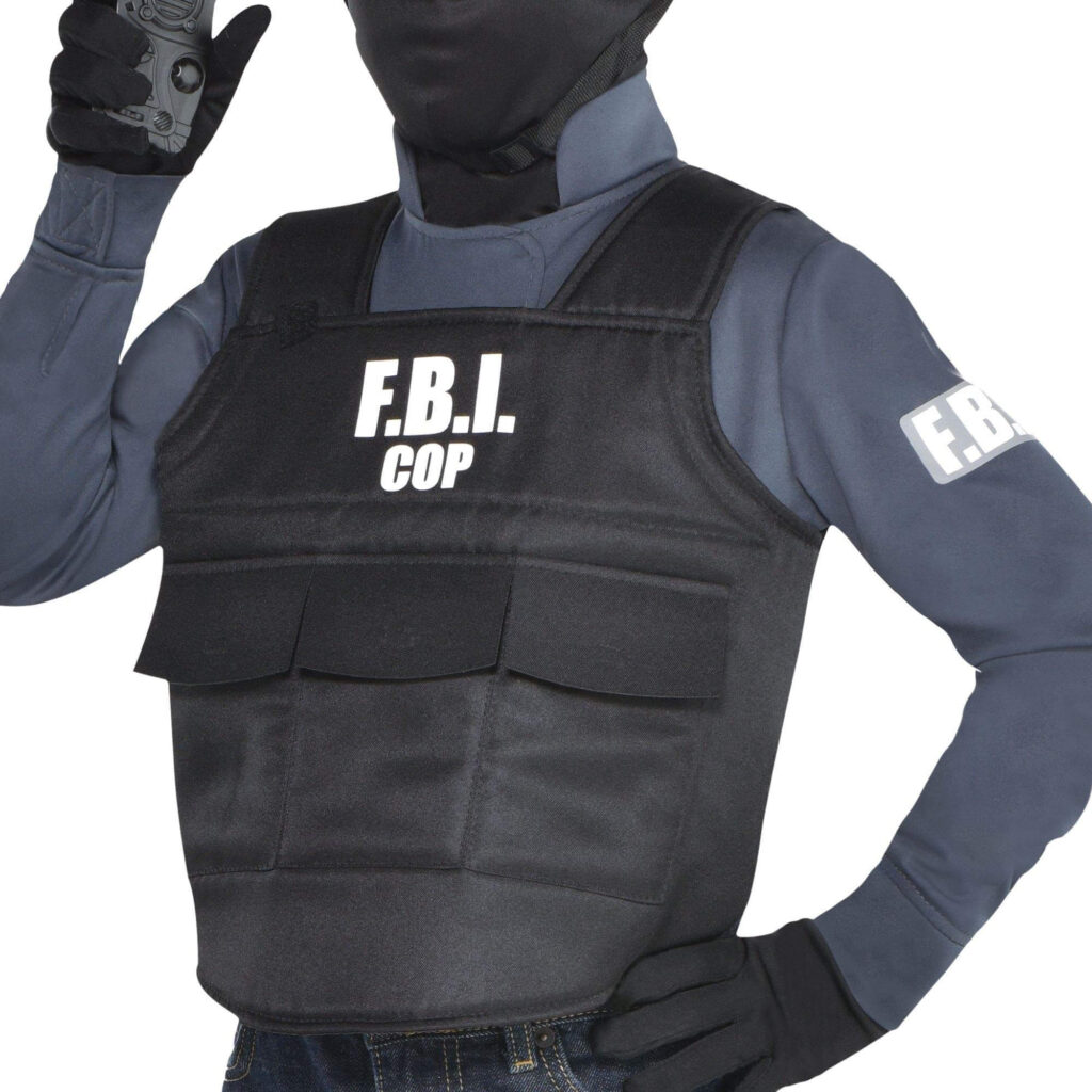 Police Costume For Kids FBI Cop Outfit Bulletproof Vest Helmet Goggles ...
