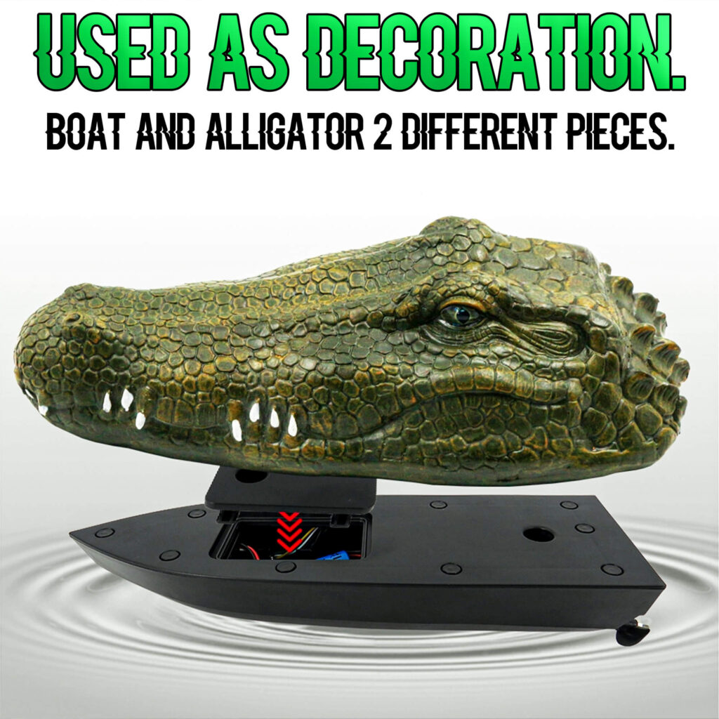RC Boat with Alligator Head 2.4GHz Scary Funny Crocodile Remote Control ...