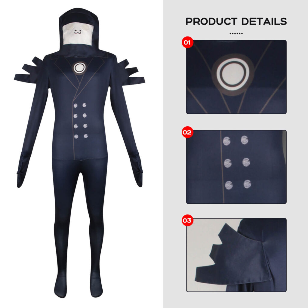 Skibidi Toilet Costume Titan TV Man Cosplay Outfit TV Man Jumpsuit ...