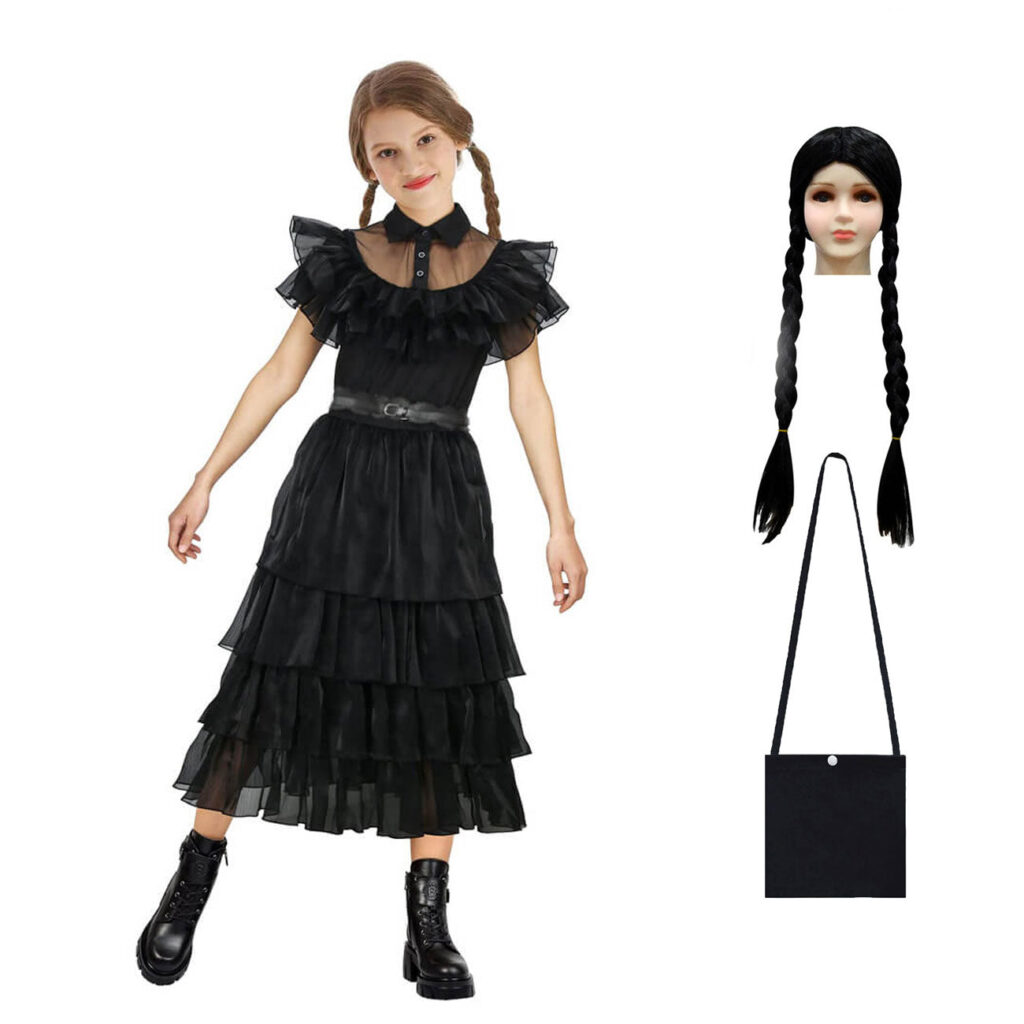 Wednesday Addams Dress Wednesday Costume Black Gothic Tulle Addams ...
