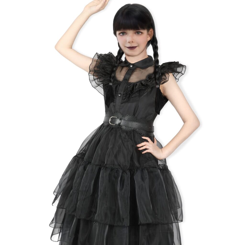 Wednesday Addams Dress Wednesday Costume Black Gothic Tulle Addams ...