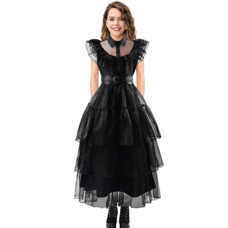 Wednesday Addams Dress Wednesday Costume Black Gothic Tulle Addams ...