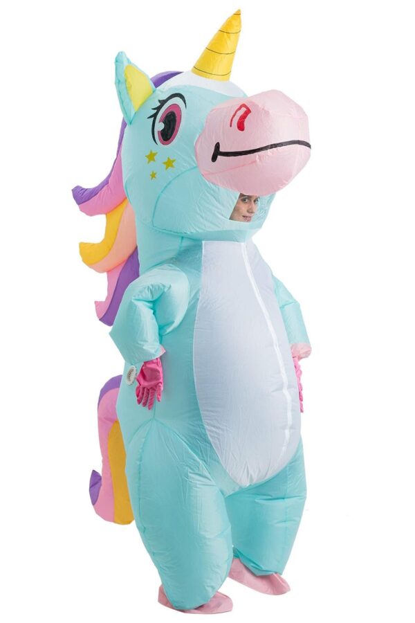 Inflatable Blue Unicorn Costume Halloween Blow Up Costume – NalaGila