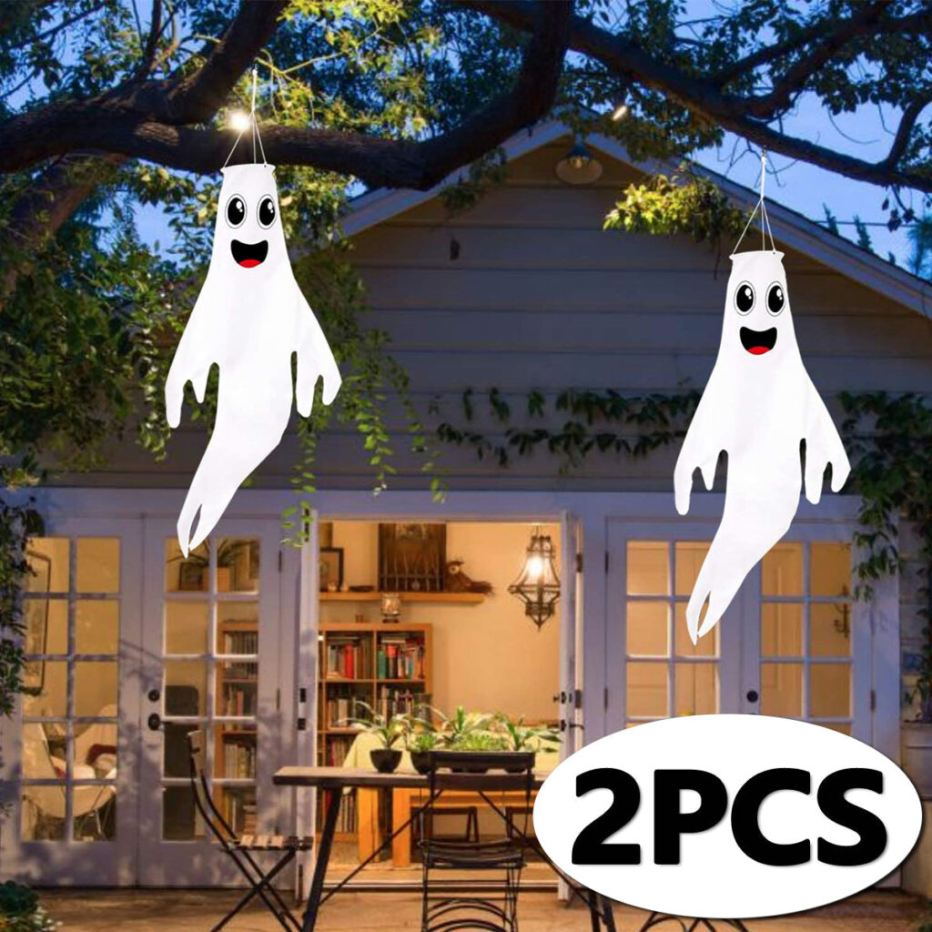 Halloween Ghost Windsock LED Light Hanging Spooky Ghost Flag – NalaGila